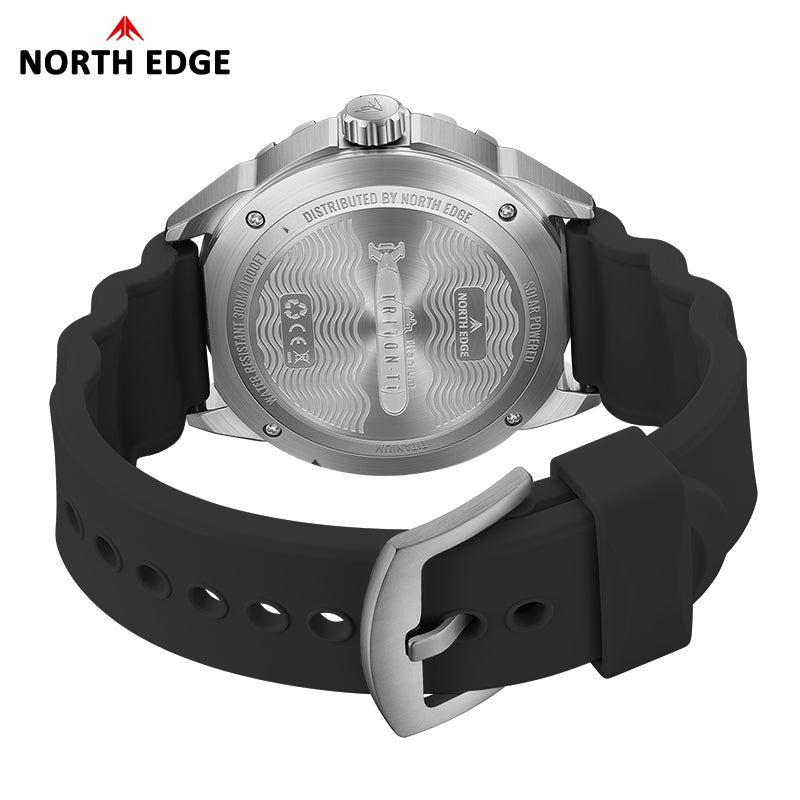 NORTH EDGE TRITON-TI Titanium Case Solar-Powered Diving Watch Luxury Q ...
